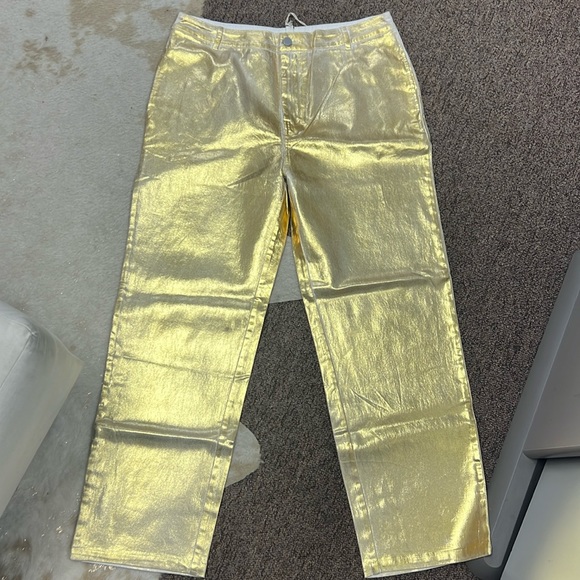 Bibi Clothing | Pants & Jumpsuits | Gold Metallic Pants | Poshmark